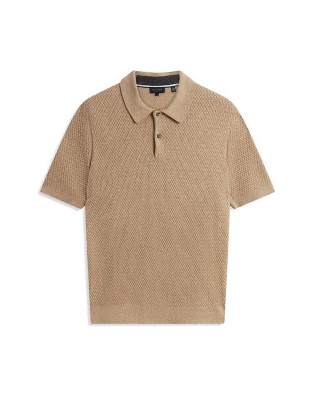 Ted Baker Janko Textured Polo in Brown for Men | Lyst