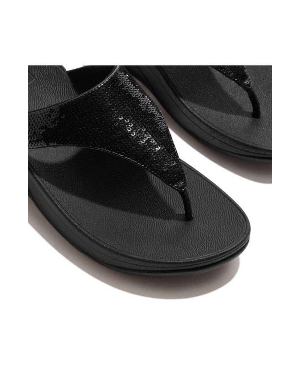 Fitflop Lulu Sequin Flip Flop in Black | Lyst