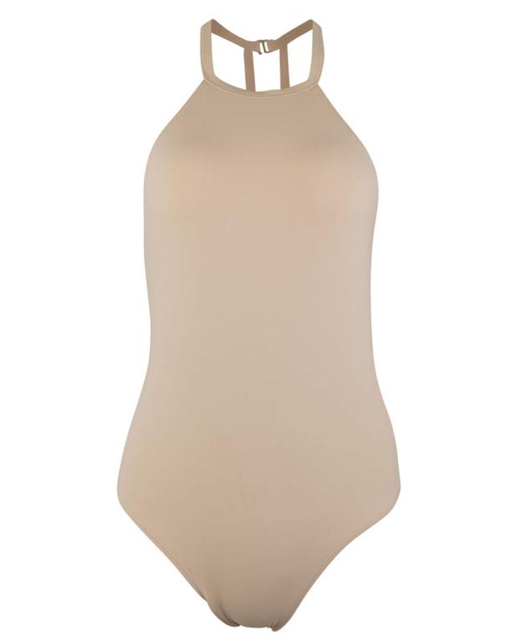 Sauipe Swimwear Denise High Neck One Piece Swimsuit in Natural | Lyst