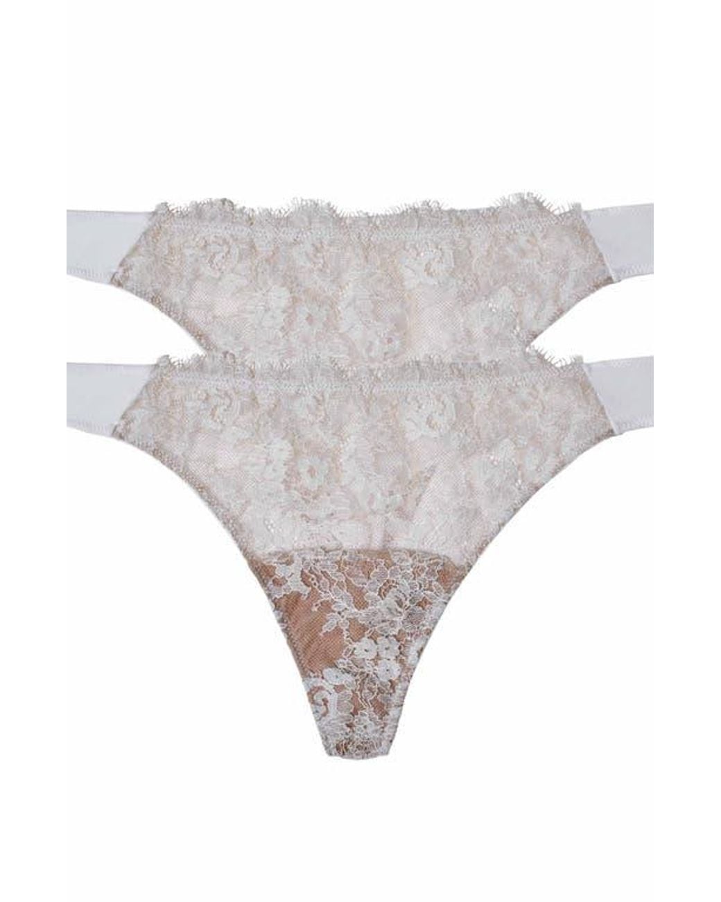 Skarlett Blue Entice Lace Front Thong 2-Pack in Gray | Lyst