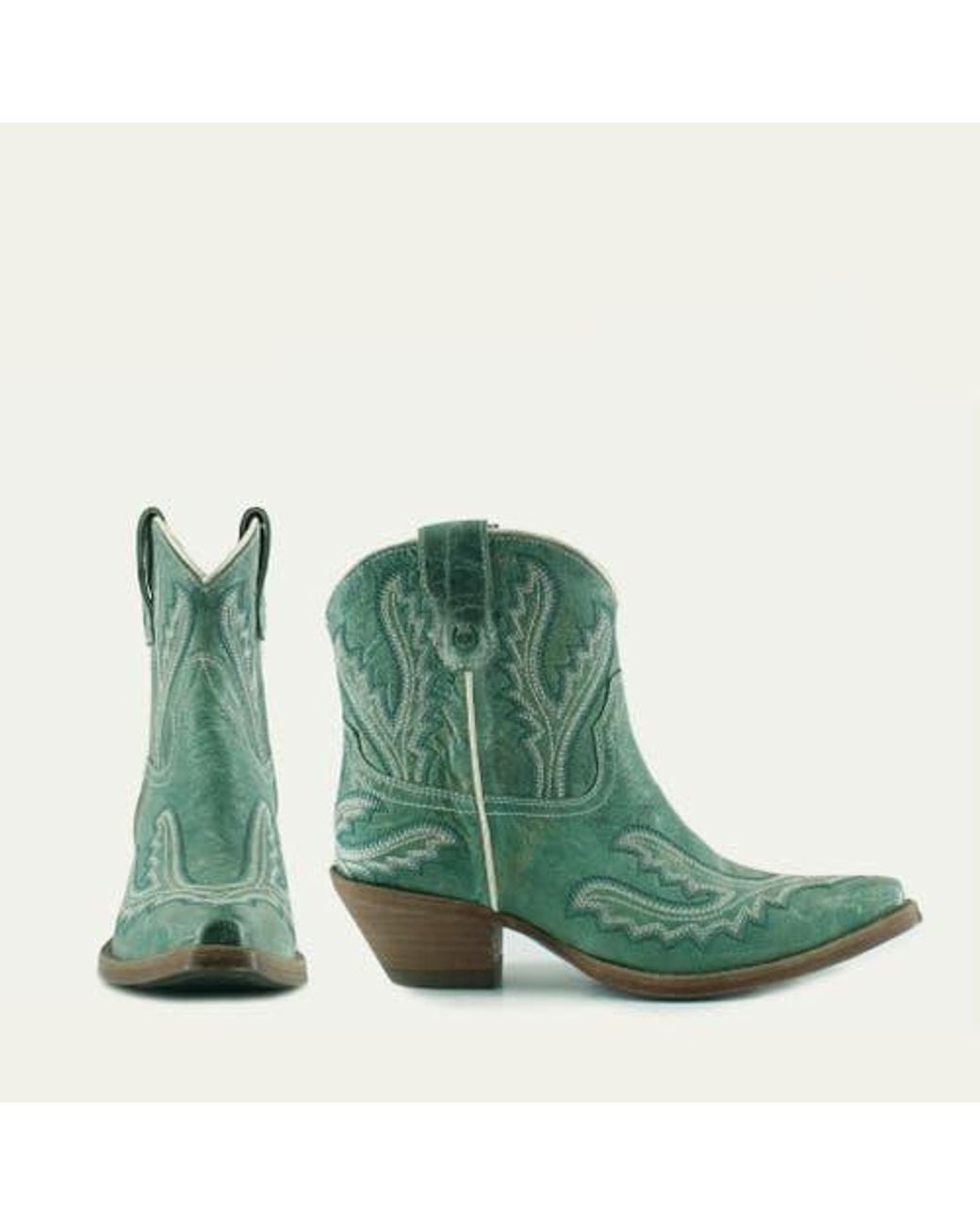 Buck & Brana Eleanor Leather Boots in Green | Lyst