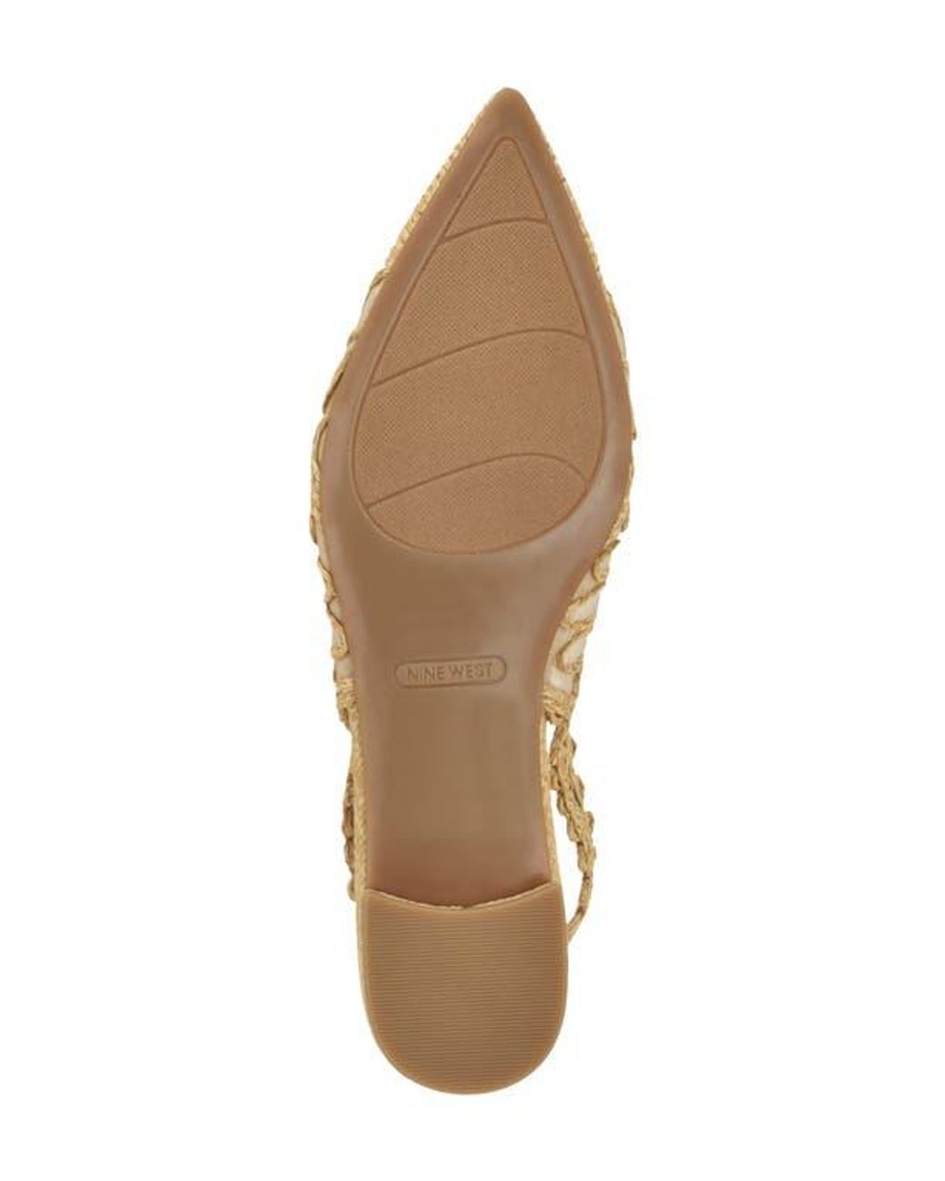 Nine West Jovias Slingback Pointed Toe Flat in Natural | Lyst