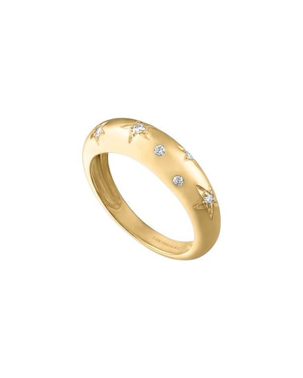 Eden Presley Small Celeste Slim Dome Ring in Metallic | Lyst