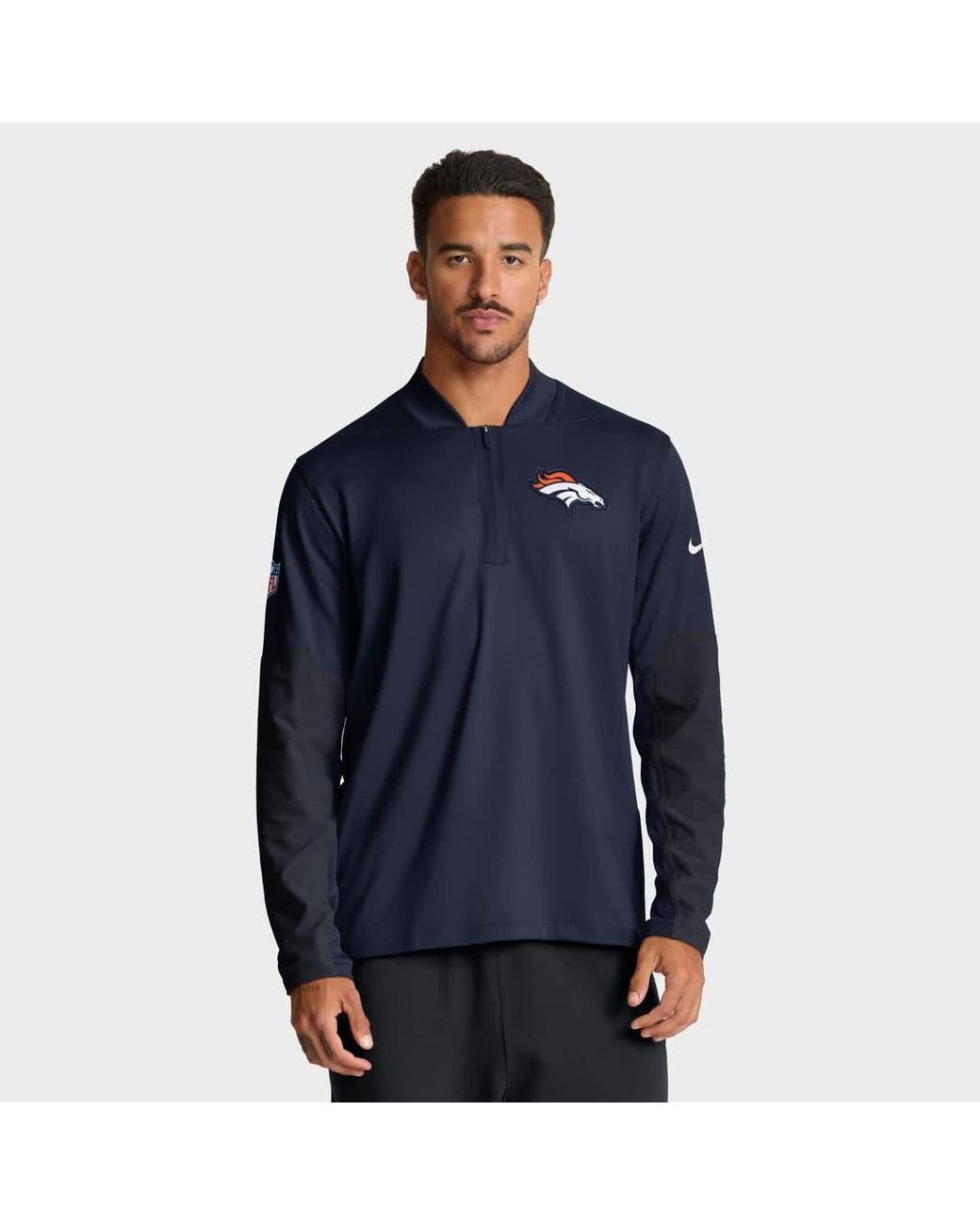 Nike Denver Broncos Sideline Dri-Fit Half-Zip Pullover in Blue for Men ...