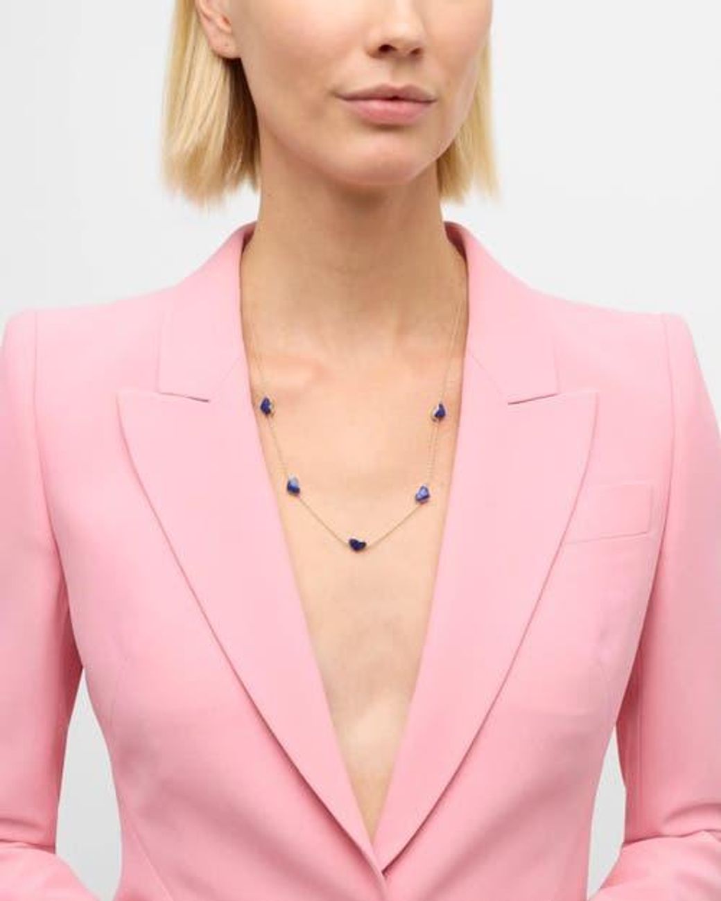 Jan Leslie Five Station Heart 30 Necklace Set in Blue | Lyst