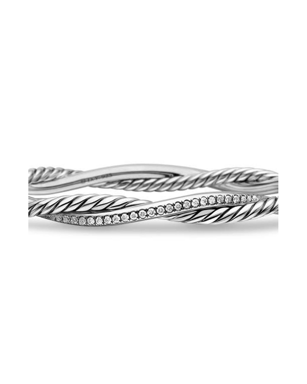 David Yurman Petite Infinity Bracelet With Pavé Diamonds in White | Lyst