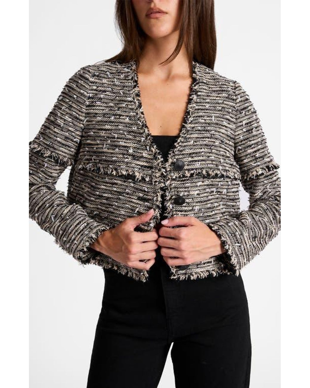 Santorelli Regina Relaxed Fit Jacket in Gray | Lyst