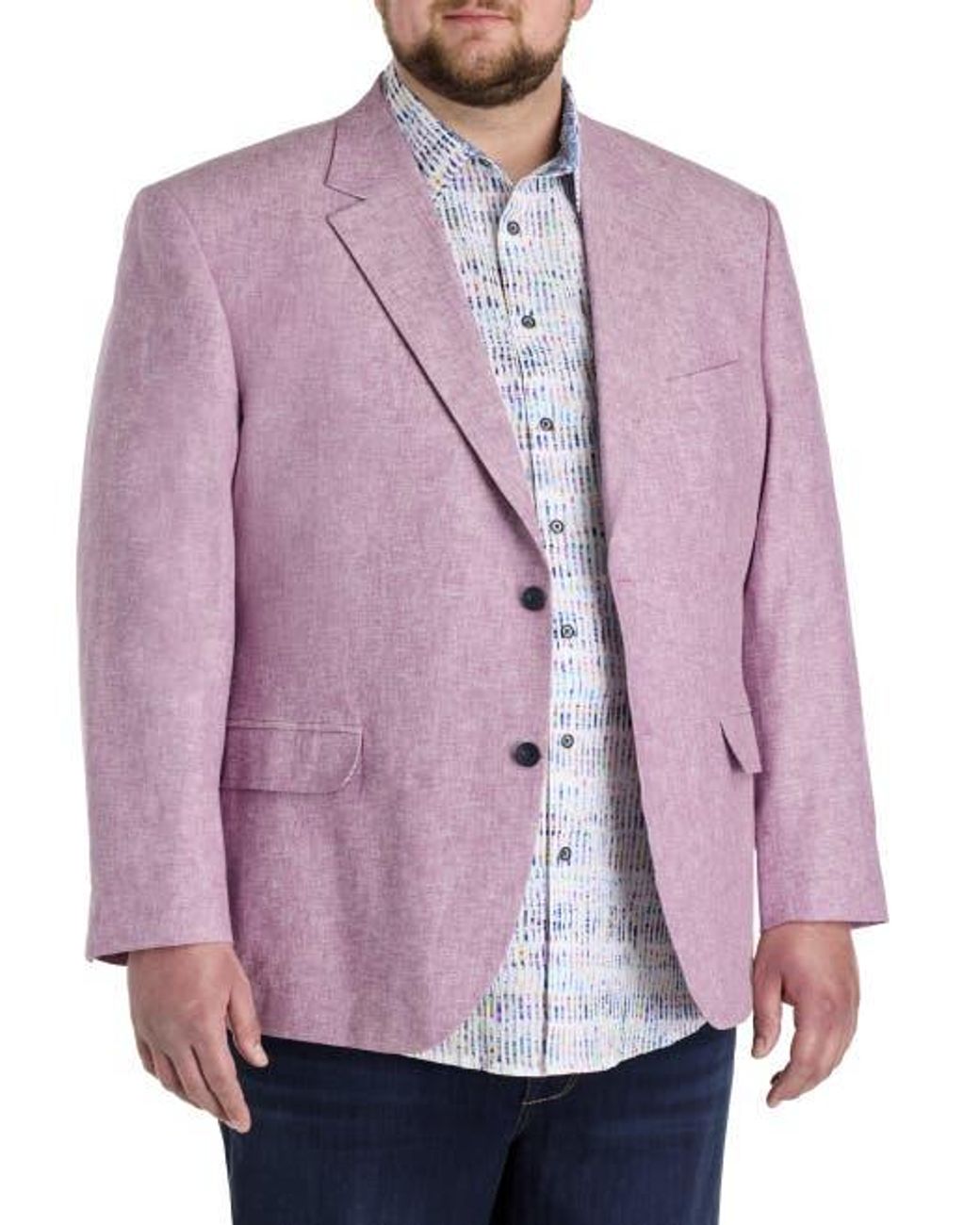 Oak Hill by DXL Big & Tall Jacket-Relaxer Linen-Blend Sport Coat in ...