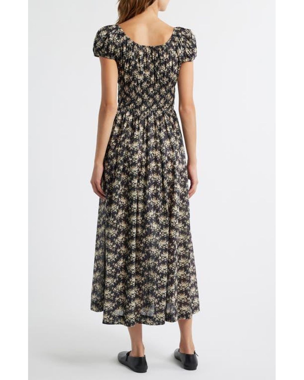 Doen Quinley Floral Organic Cotton Midi Dress | Lyst