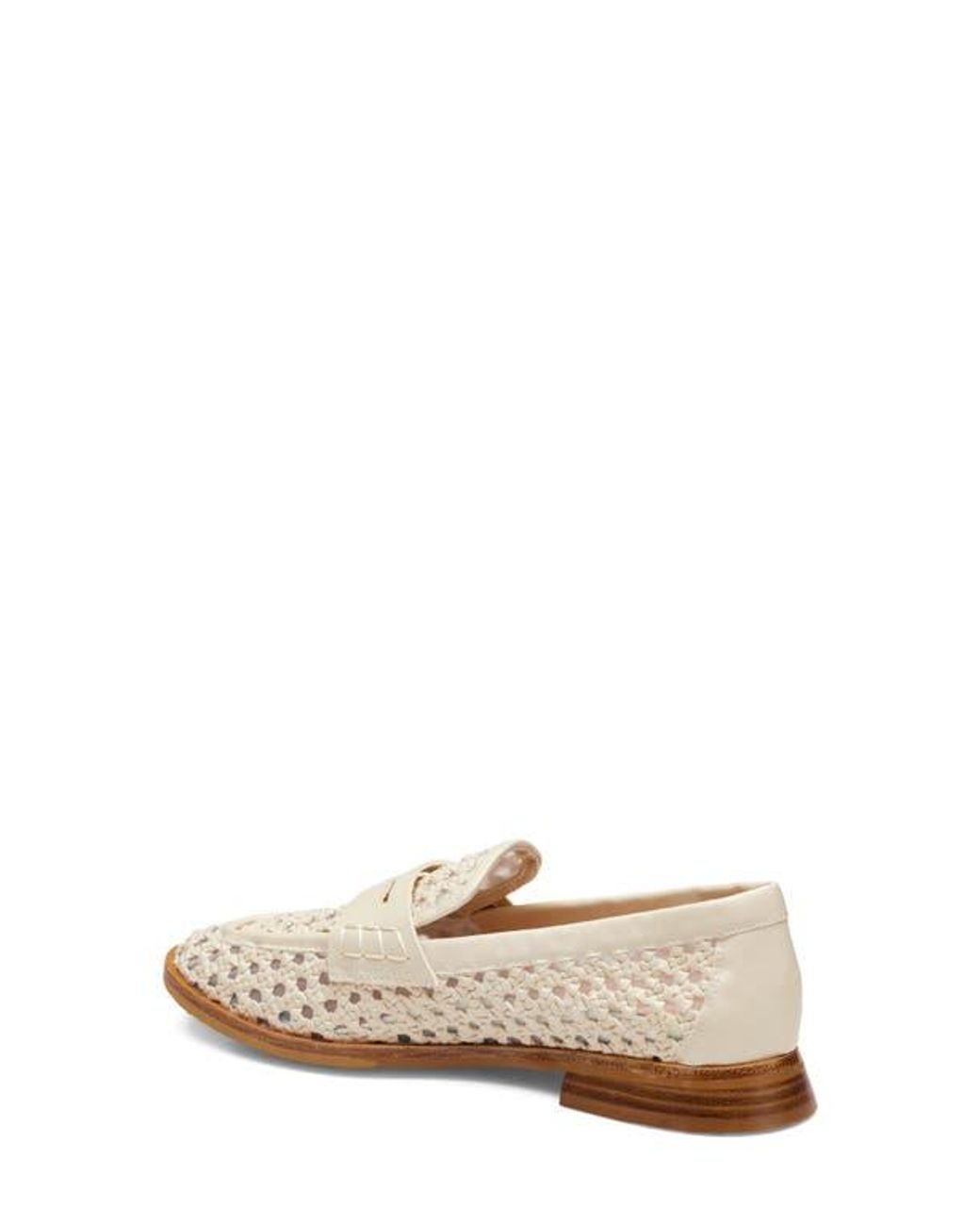 Johnston & Murphy Gillian Woven Penny Loafer in White | Lyst