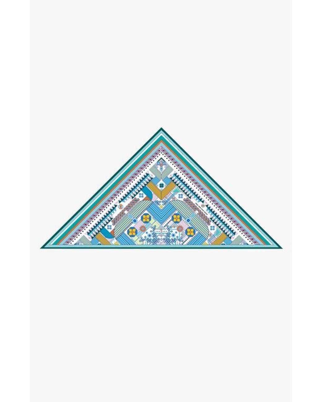 Jessie Zhao New York Double Sided Wool Silk Triangle Scarf Of Shapes ...