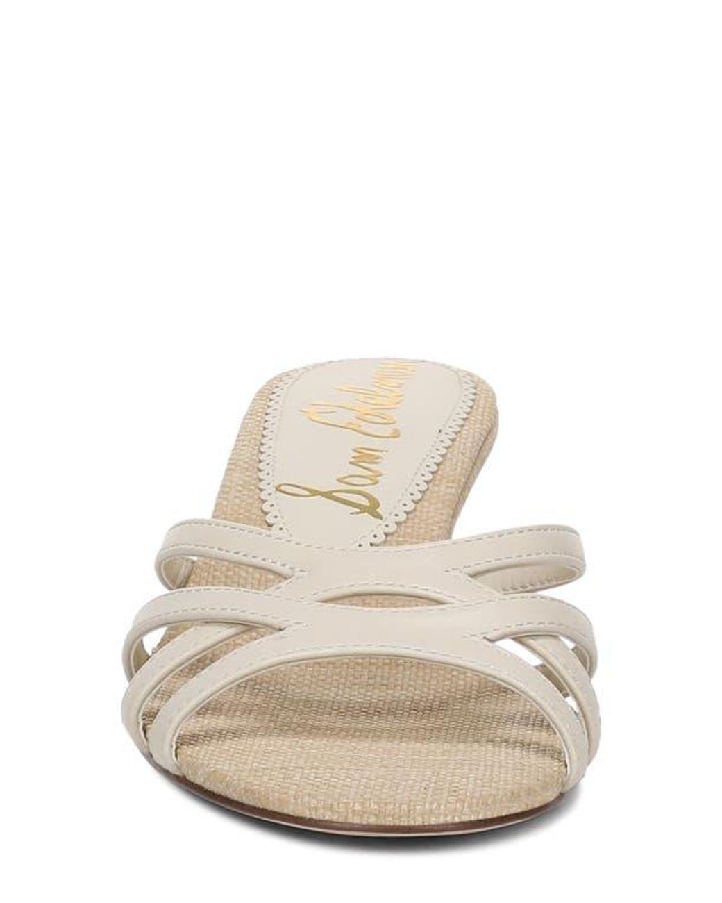 Sam Edelman Camille Kitten Heel Sandal in White | Lyst