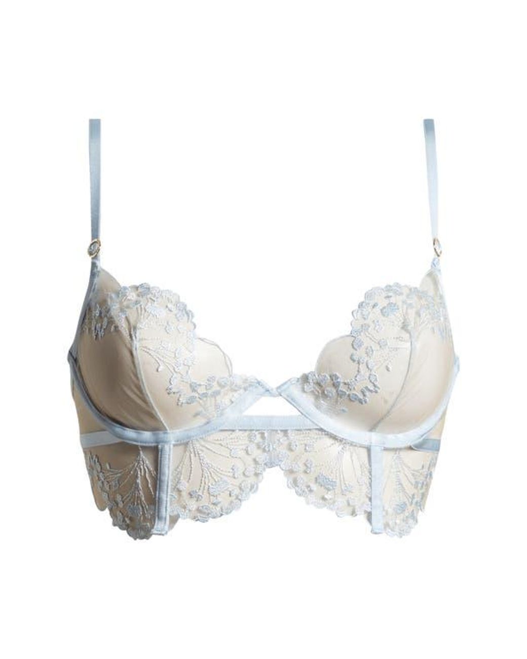 Bluebella Marisa Embroidered Mesh Bra in Black | Lyst