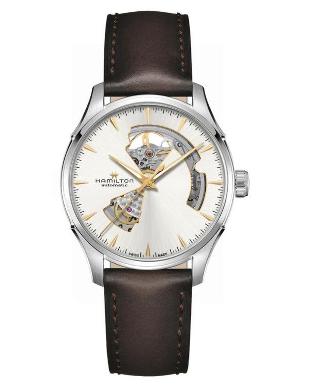 Hamilton Jazzmaster Open Heart Automatic Leather Strap Watch, 40Mm in ...