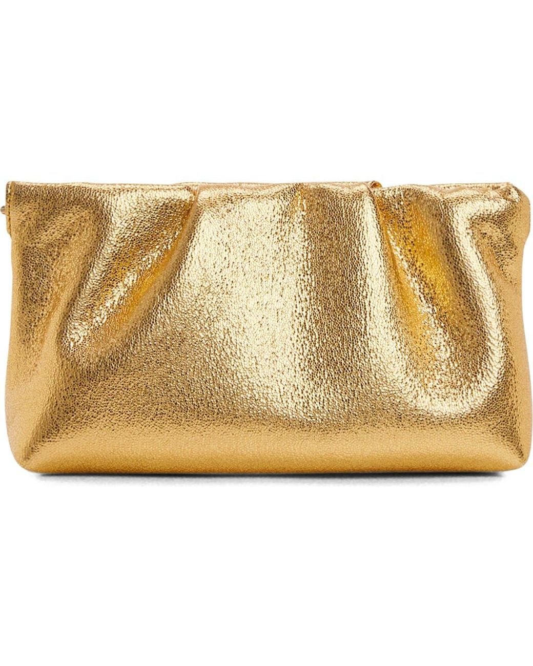Mango Feria Faux Leather Clutch in Metallic | Lyst