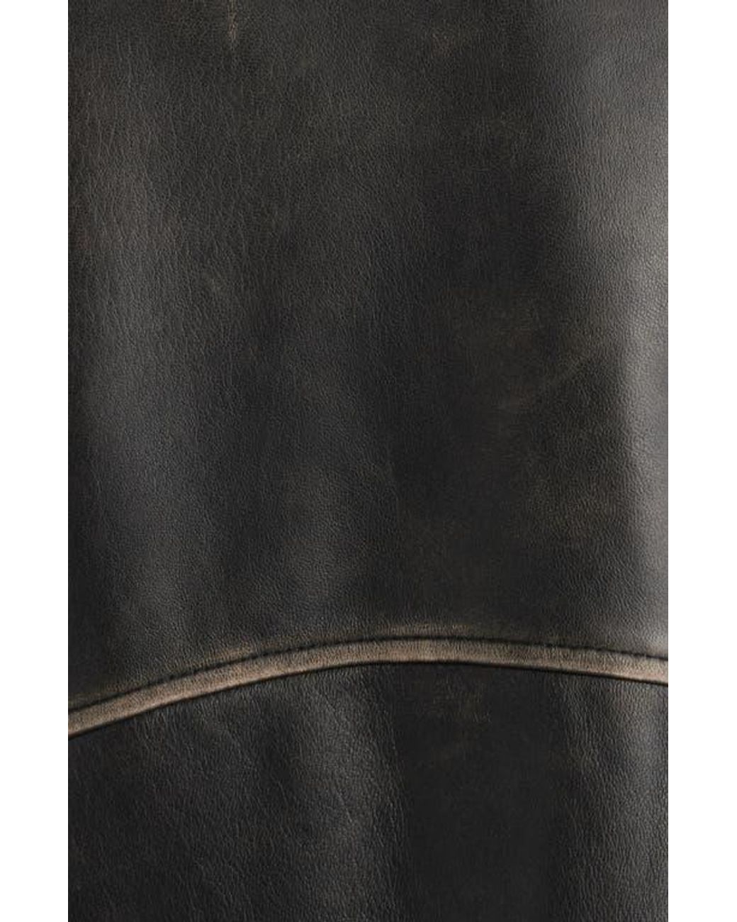 Frye Distressed Leather Bomber Jacket in Black | Lyst