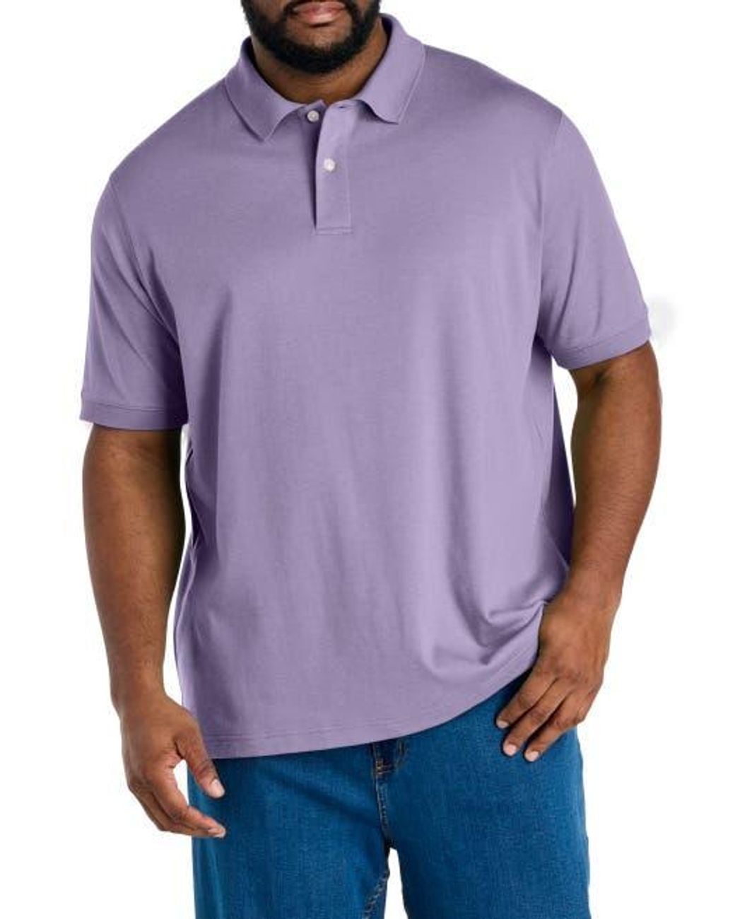Harbor Bay by DXL Big & Tall Interlock Polo Shirt in Purple for Men | Lyst