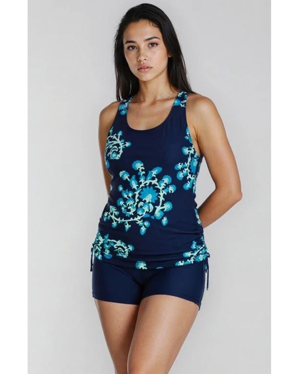 Calypsa Maya Tankini Swim Top With Removable Cups And Swim Shorts Set ...
