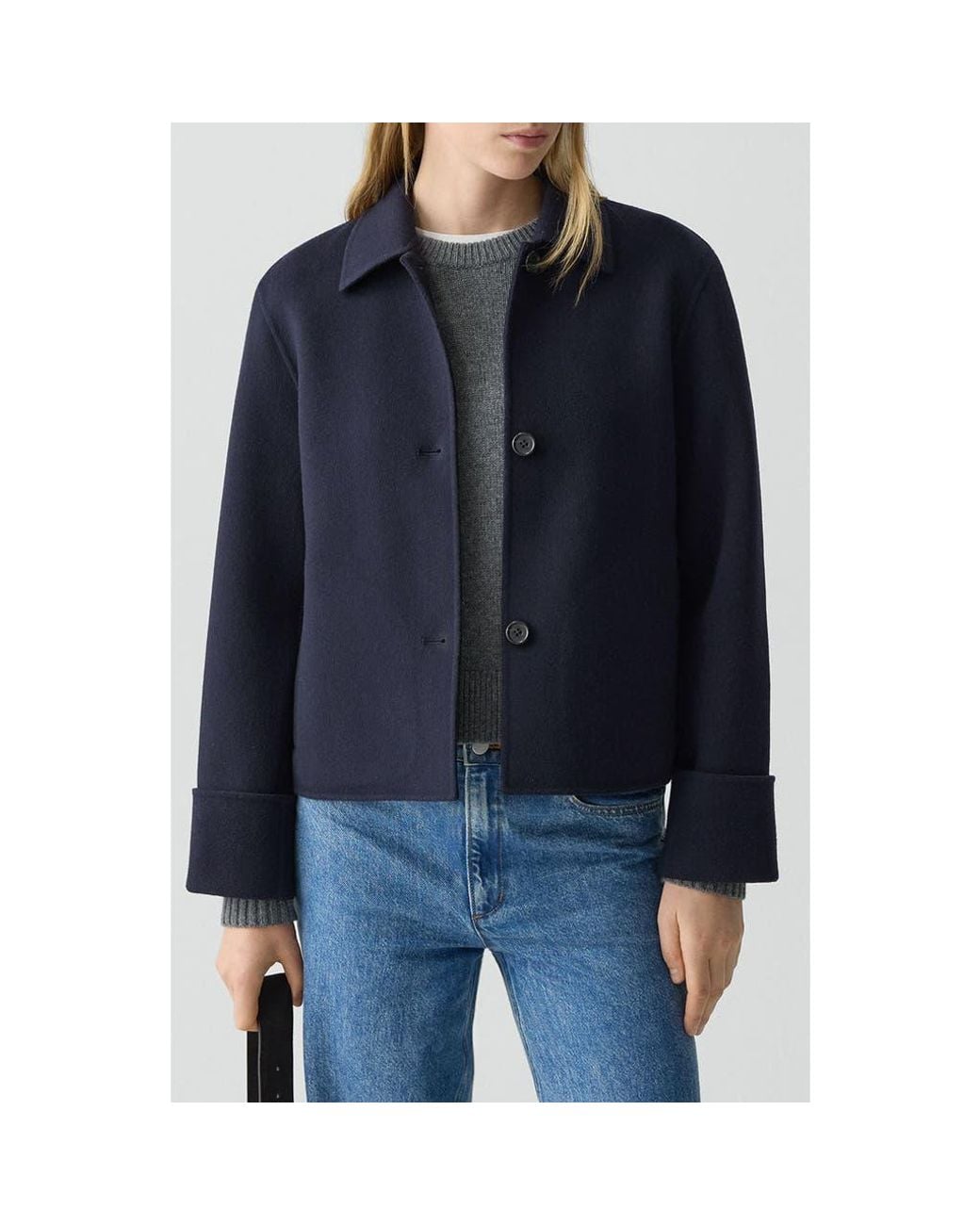 Theory Wool & Cashmere Button Jacket in Black | Lyst