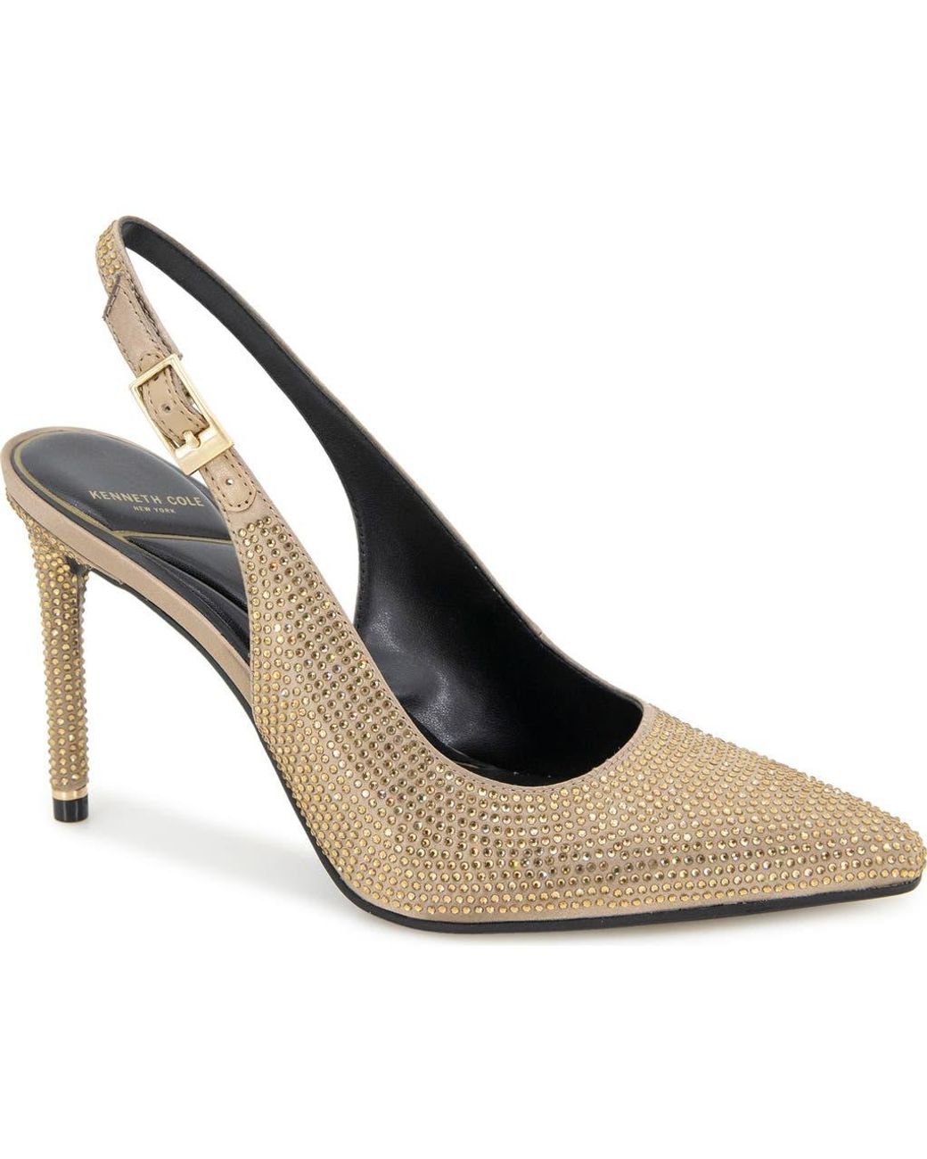 Kenneth Cole Quinnly Crystal Slingback Pointed Toe Pump in Metallic | Lyst
