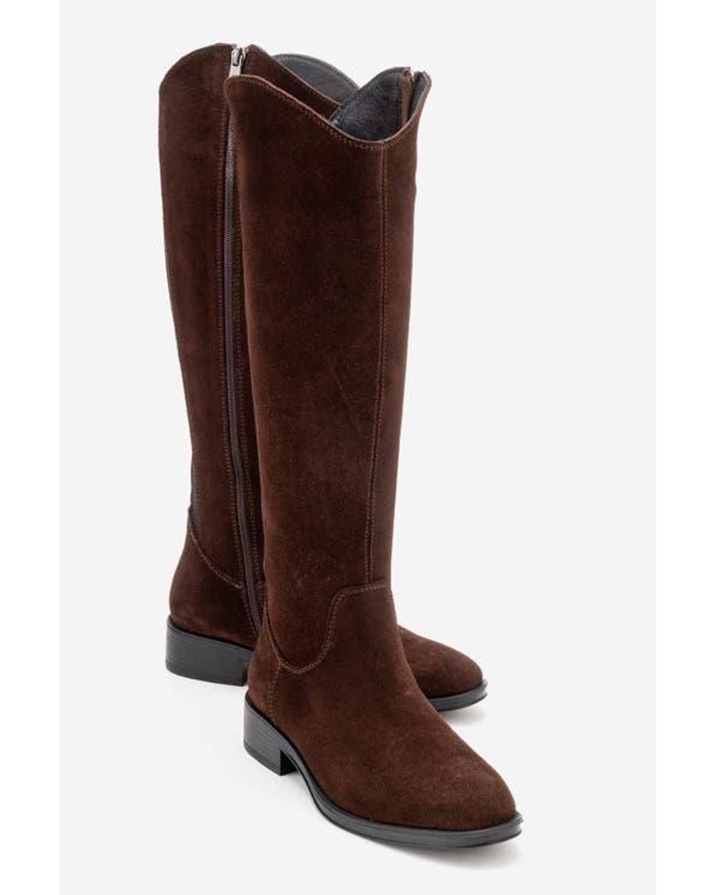 Forever & Always Shoes Ruiz Leather Knee High Boot in Brown | Lyst