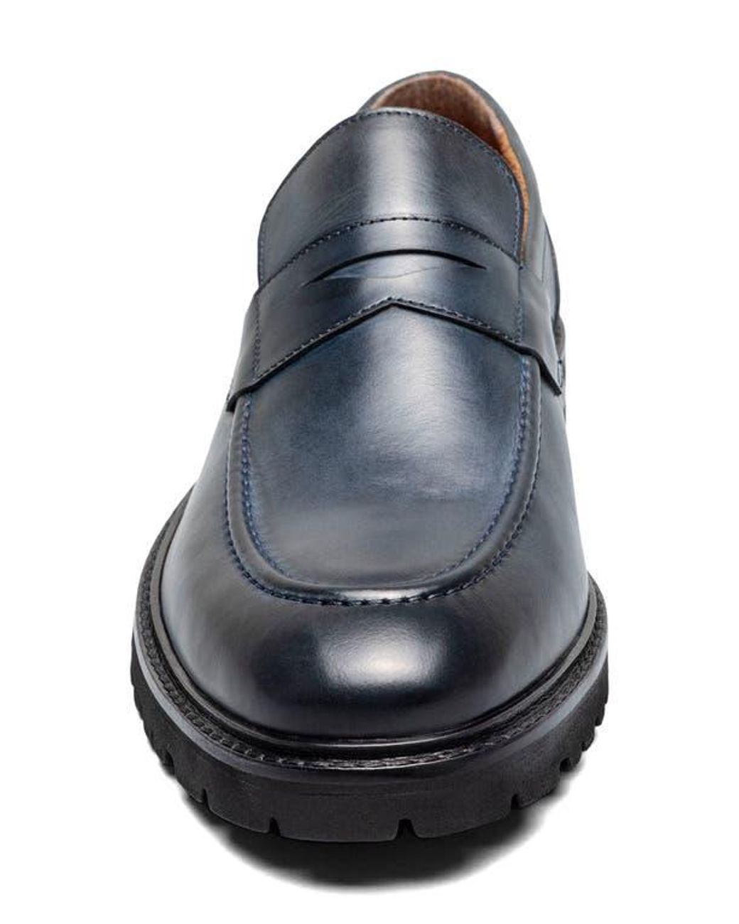 Stacy Adams Hazleton Apron Toe Lugged Penny Loafer in Blue for Men | Lyst