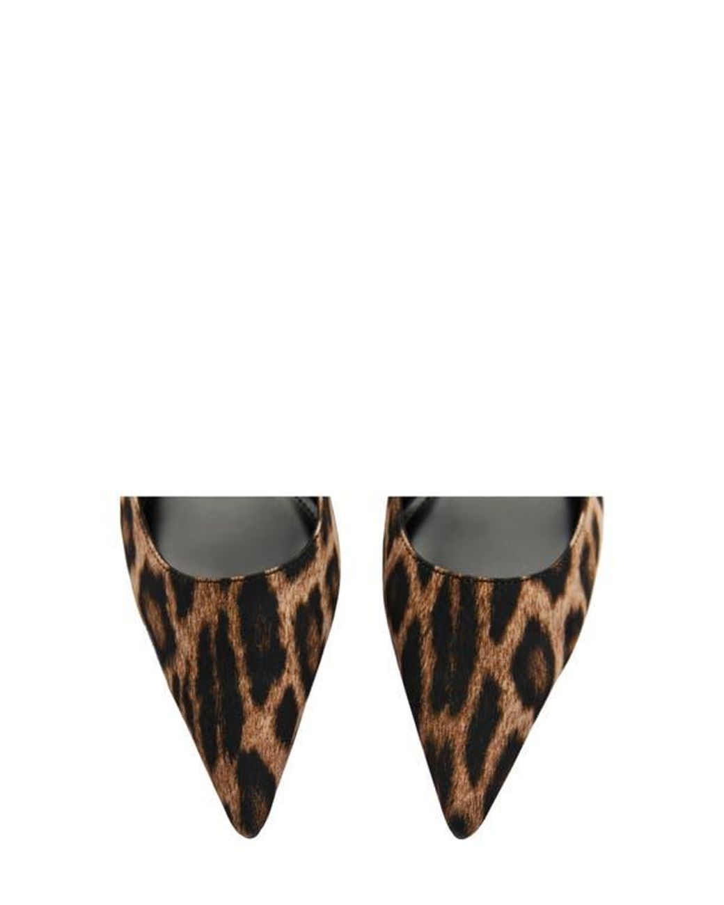 Mango Leopard Print Pointed Toe Slingback Pump in Brown | Lyst