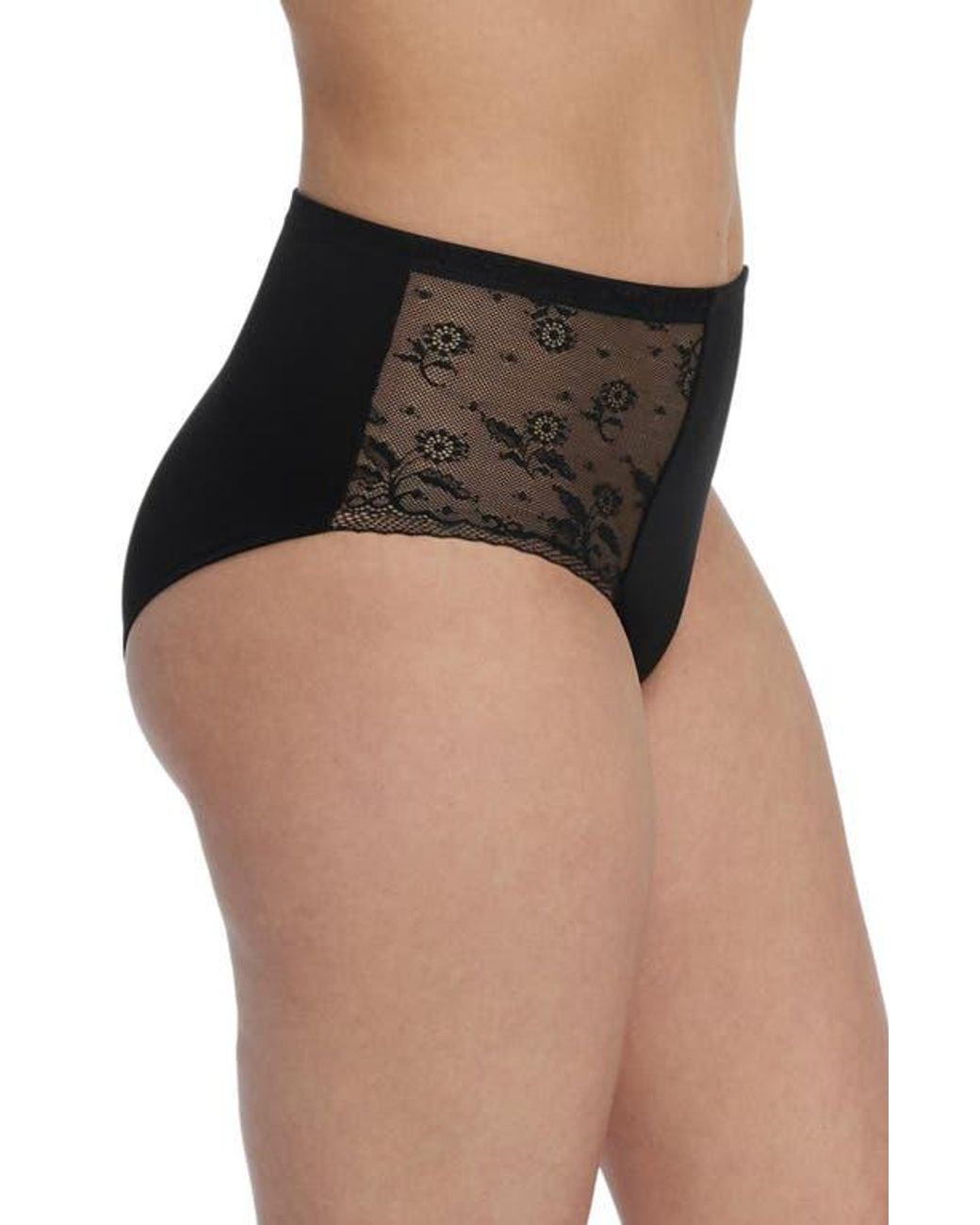 Skarlett Blue Lacy High Rise Brief in Black | Lyst