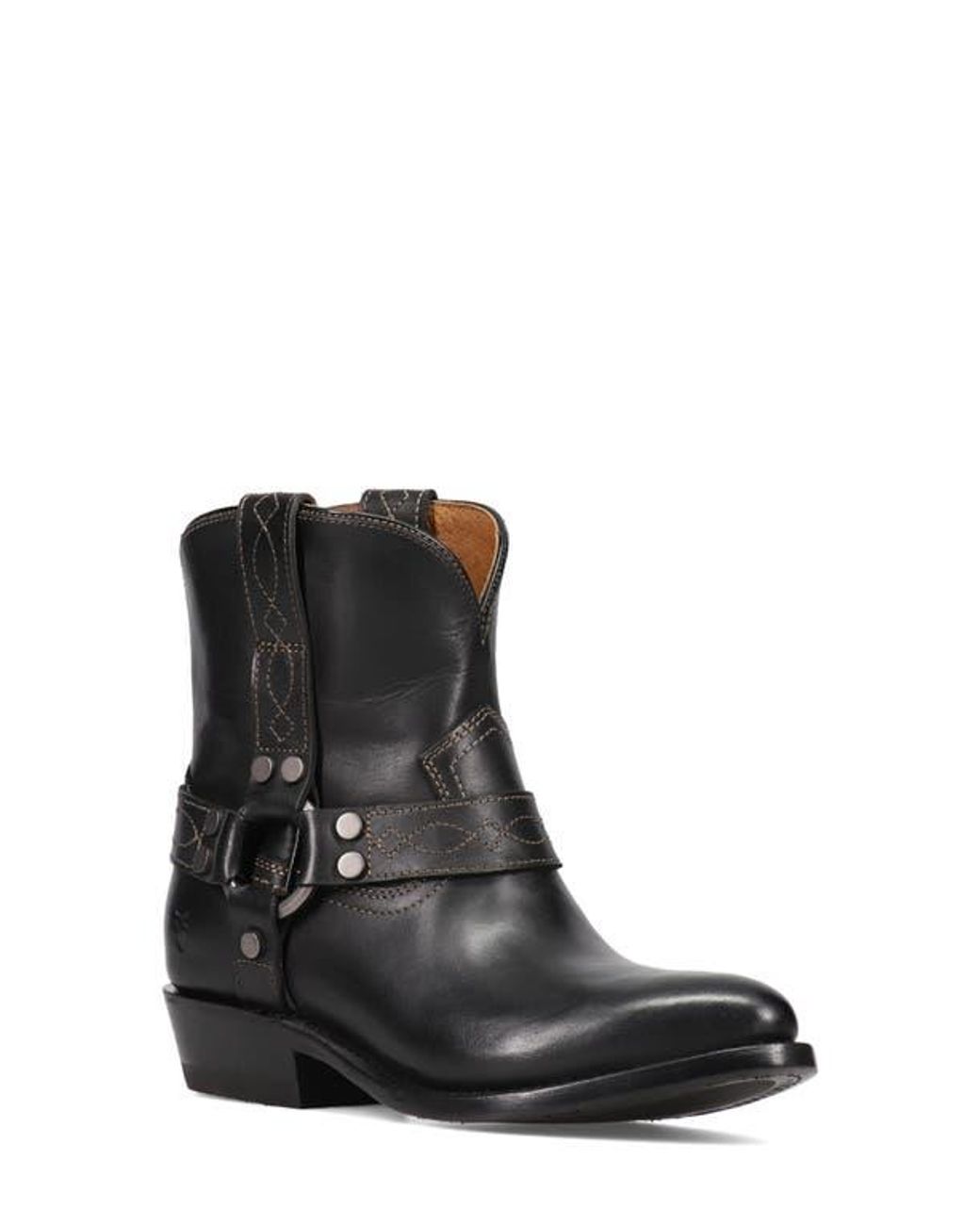 Frye Billy Short Harness Boots in Black | Lyst