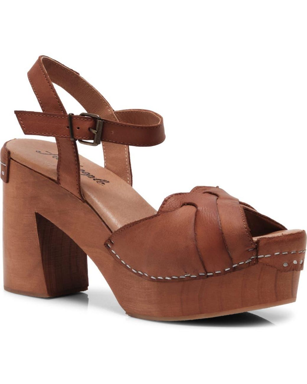 Free People 'Orion' Open Toe Clog in Brown | Lyst