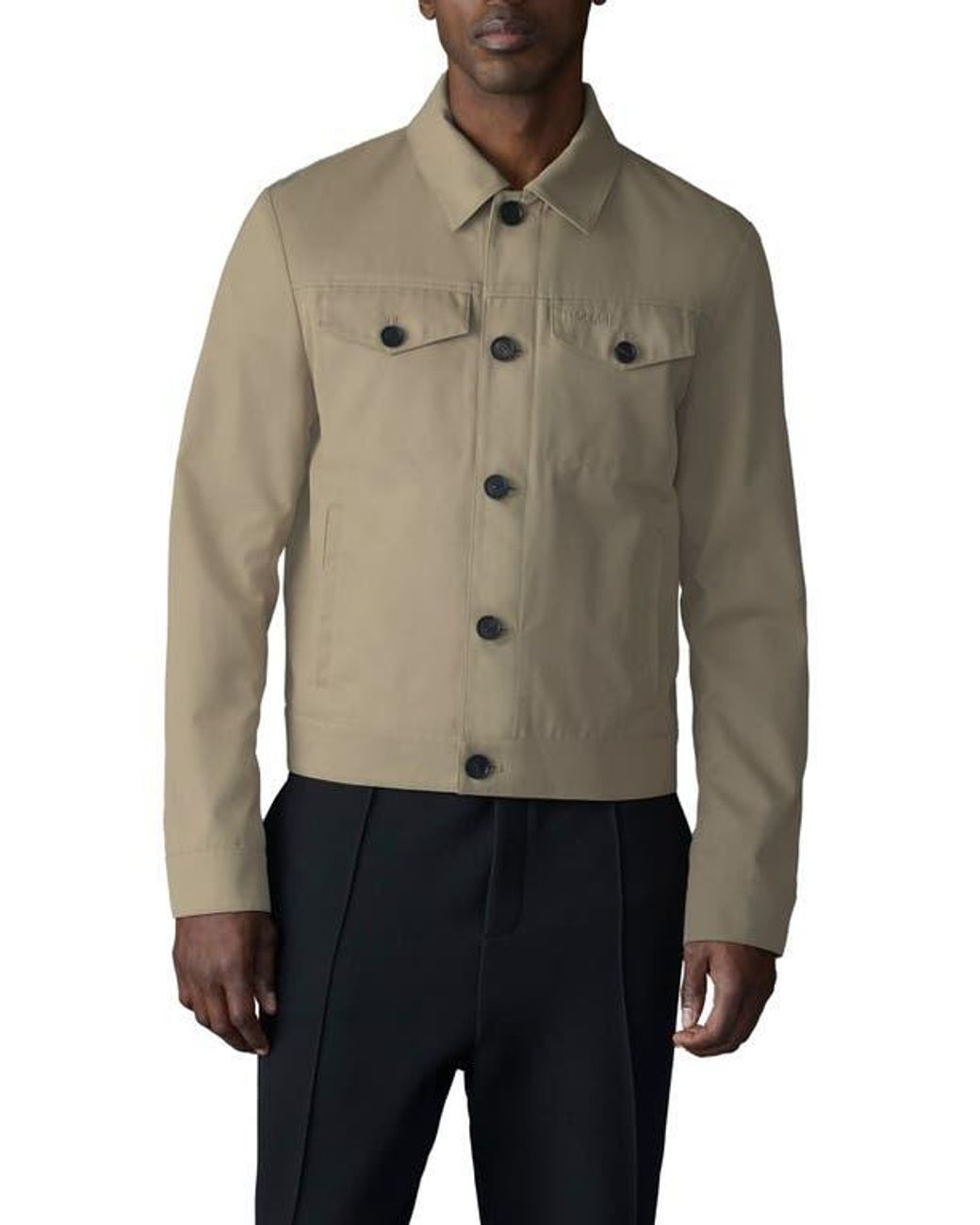 Mackage Nash Twill Trucker Jacket in Brown for Men | Lyst
