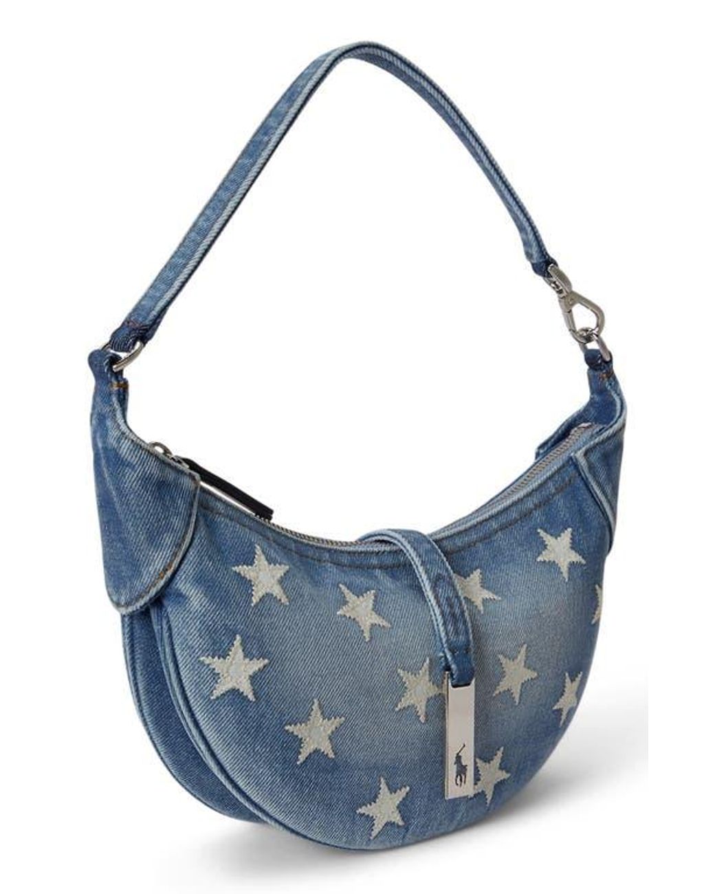 Polo Ralph Lauren Mini Polo Id Star Print Denim Shoulder Bag in Blue | Lyst
