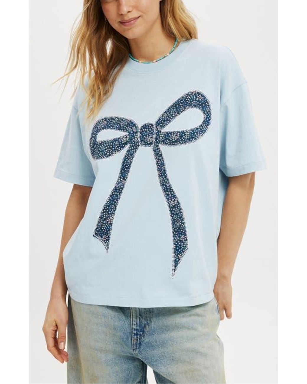 Cotton On Boxy Tee Made With Liberty Fabric Graphic/Trims in Blue | Lyst