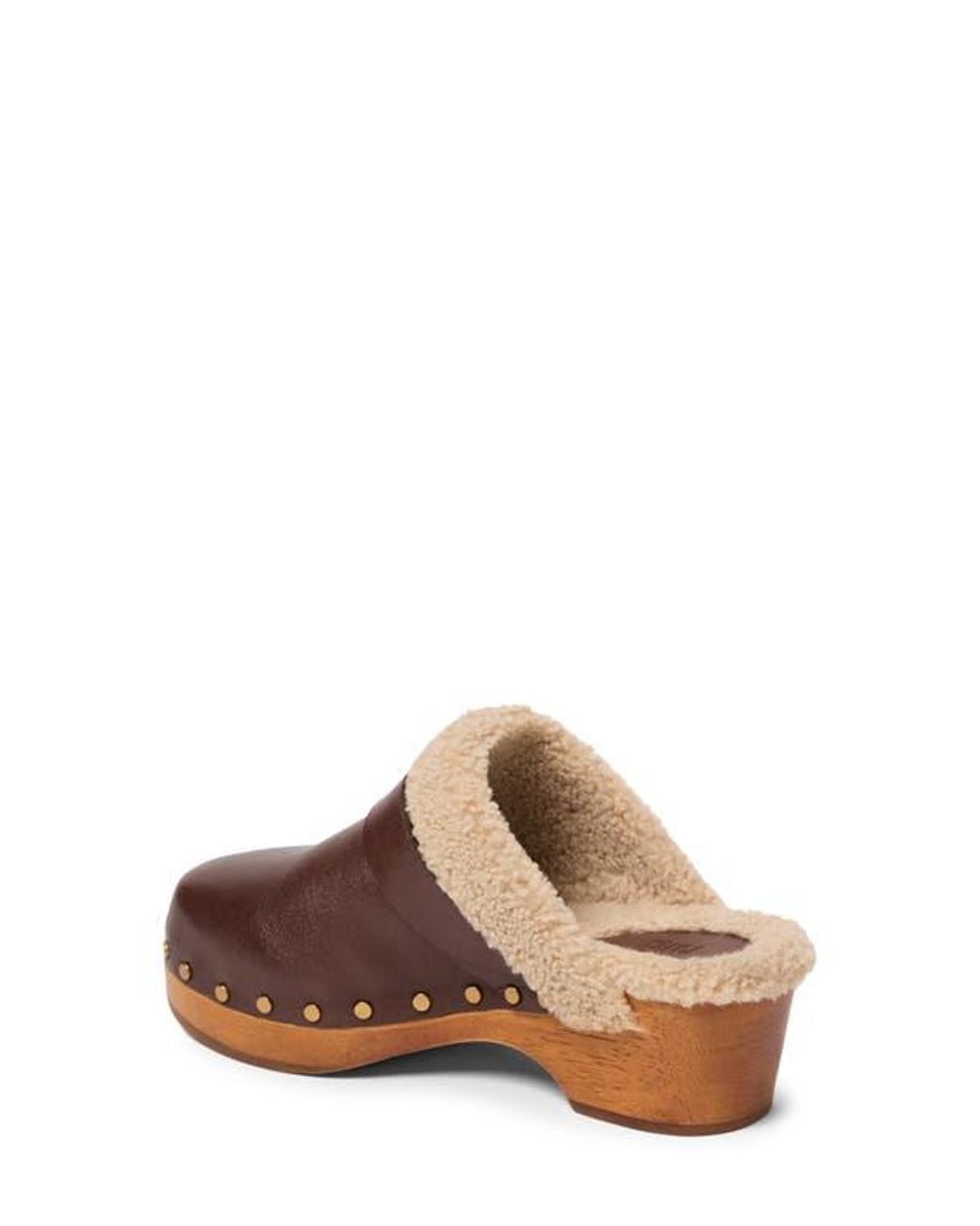 PAIGE Helena Faux Shearling Clog in Brown | Lyst