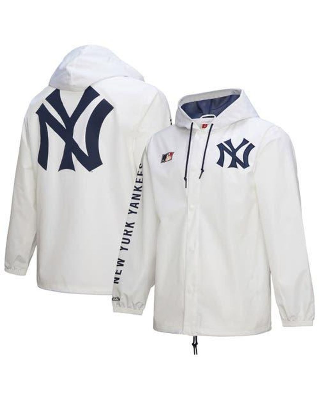 Mitchell & Ness New York Yankees Vintage Full-Snap Hooded Coaches Jacket in White for Men | Lyst