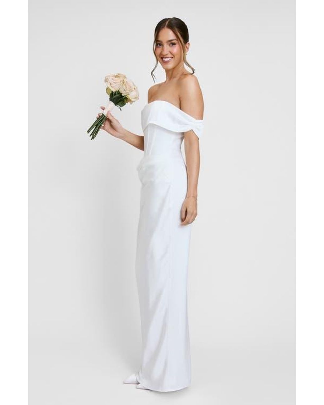 Six Stories Twist Strap Corset Maxi Dress in White | Lyst