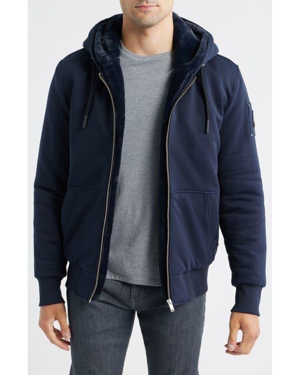 Moose Knuckles Classic Bunny Fleece Jacket With Removable Faux Fur ...