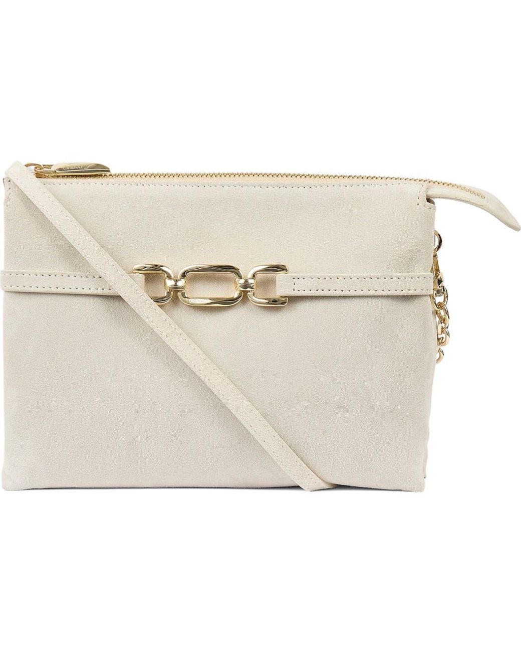 LK Bennett Cleo Oloid Slouch Suede Crossbody Bag in Natural | Lyst