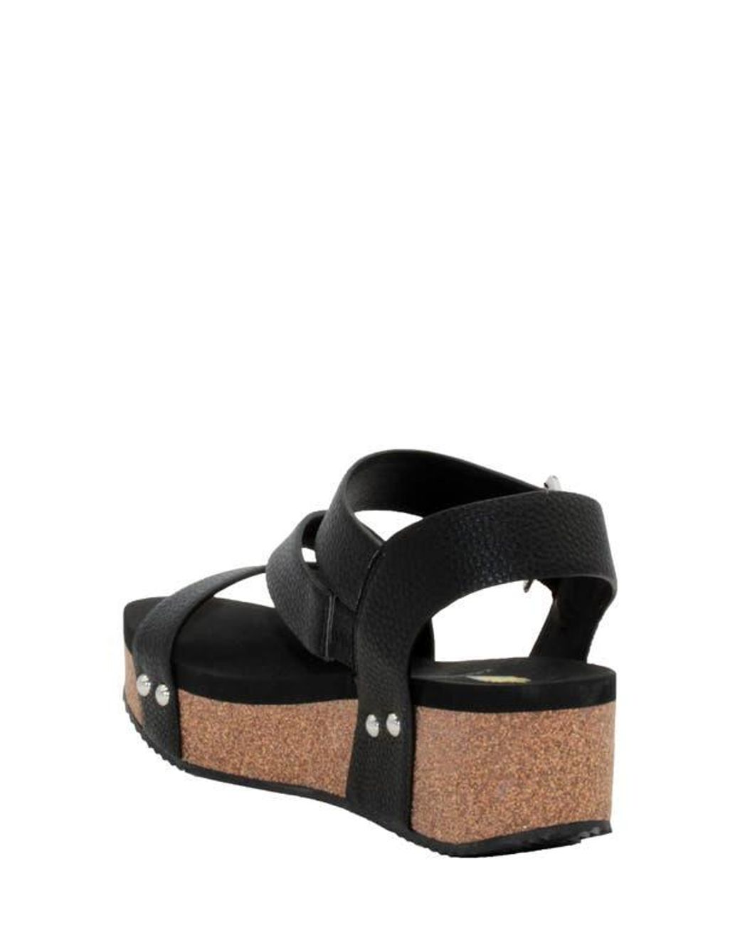 Volatile Biloxi Platform Wedge Sandal in Black | Lyst