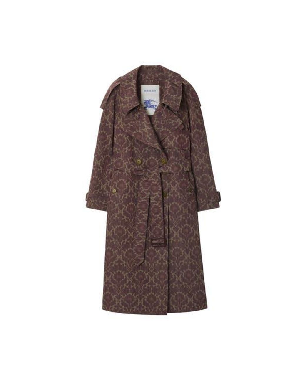 Burberry Long Baroque Viscose Blend Fitzrovia Trench Coat in Brown | Lyst