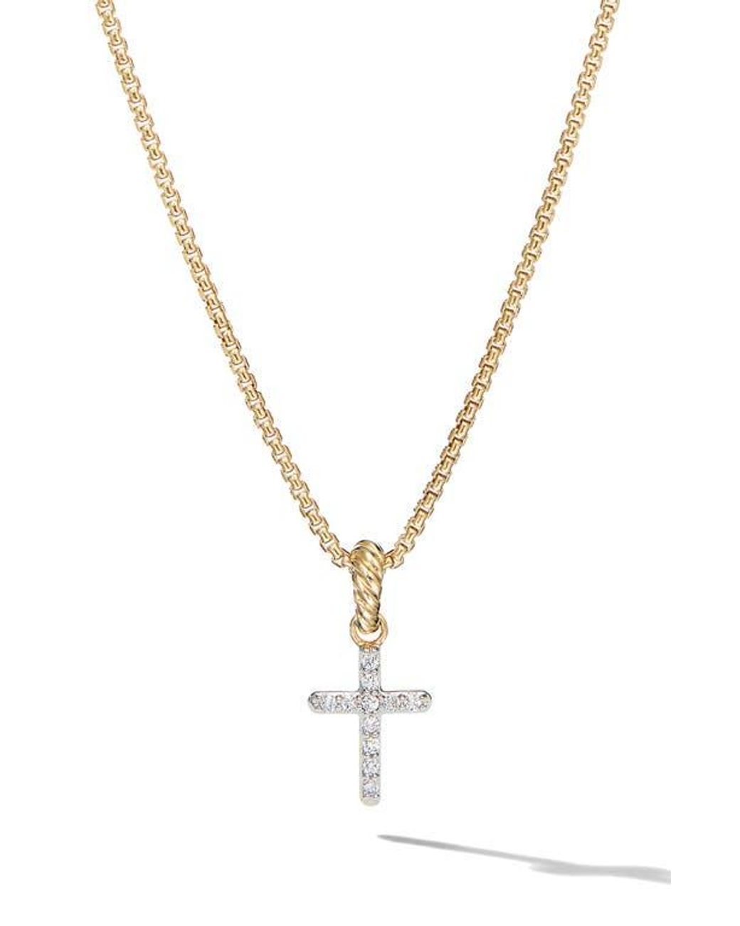 David Yurman Cable Collectibles 18K Cross Pendant With Diamonds in ...