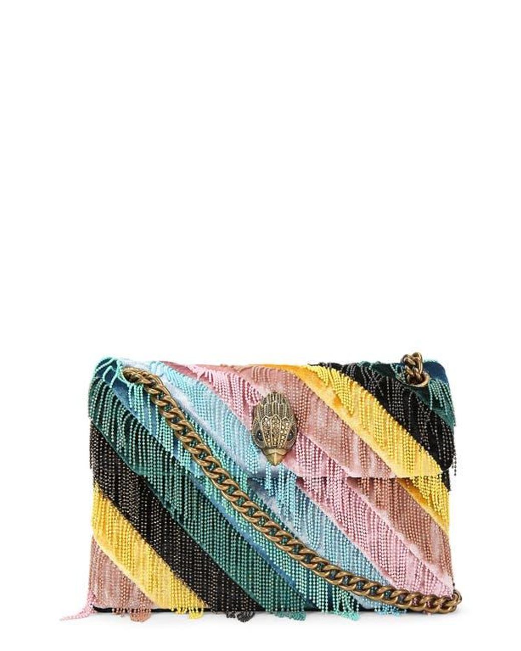 Kurt Geiger Mini Kensington Fringe Convertible Crossbody Bag in Blue | Lyst
