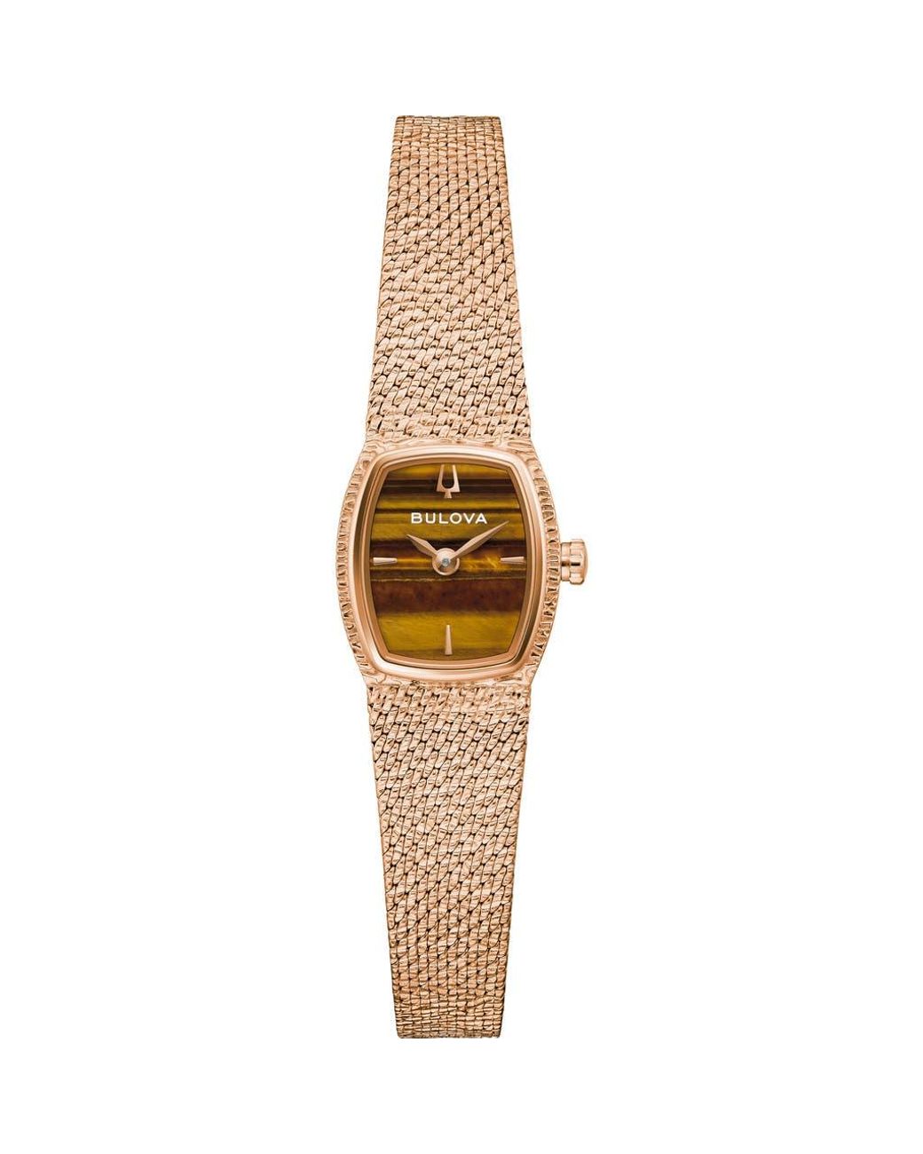 Bulova Goddess Of Time Tiger's Eye Mesh Strap Tonneau Watch, 17Mm in ...