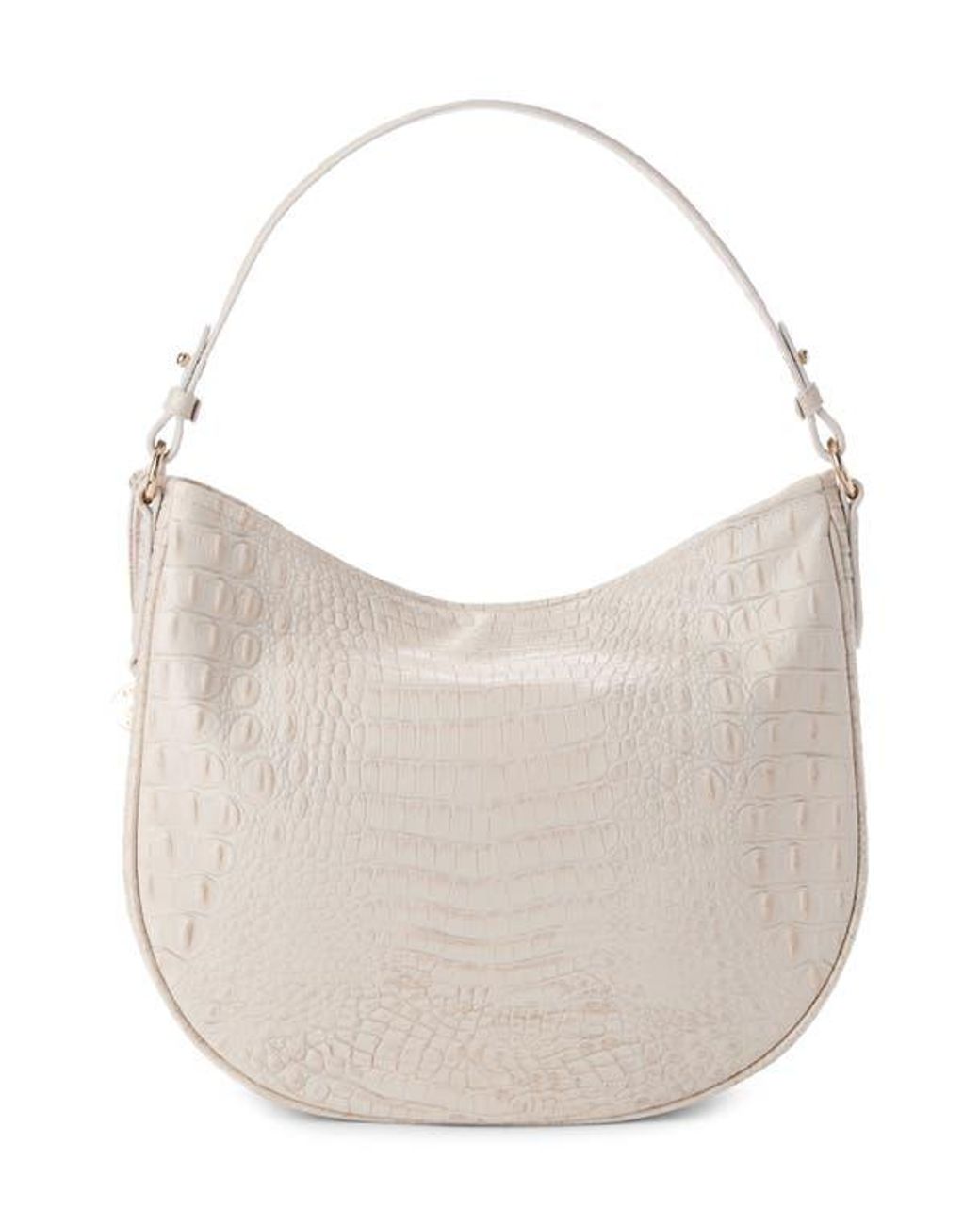 Brahmin Small Kathleen Croc Embossed Leather Shoulder Bag in Gray | Lyst