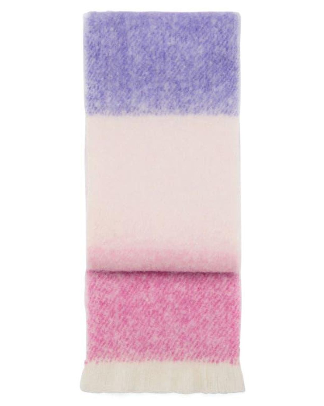 Mango Colorblock Fringe Scarf in Pink | Lyst