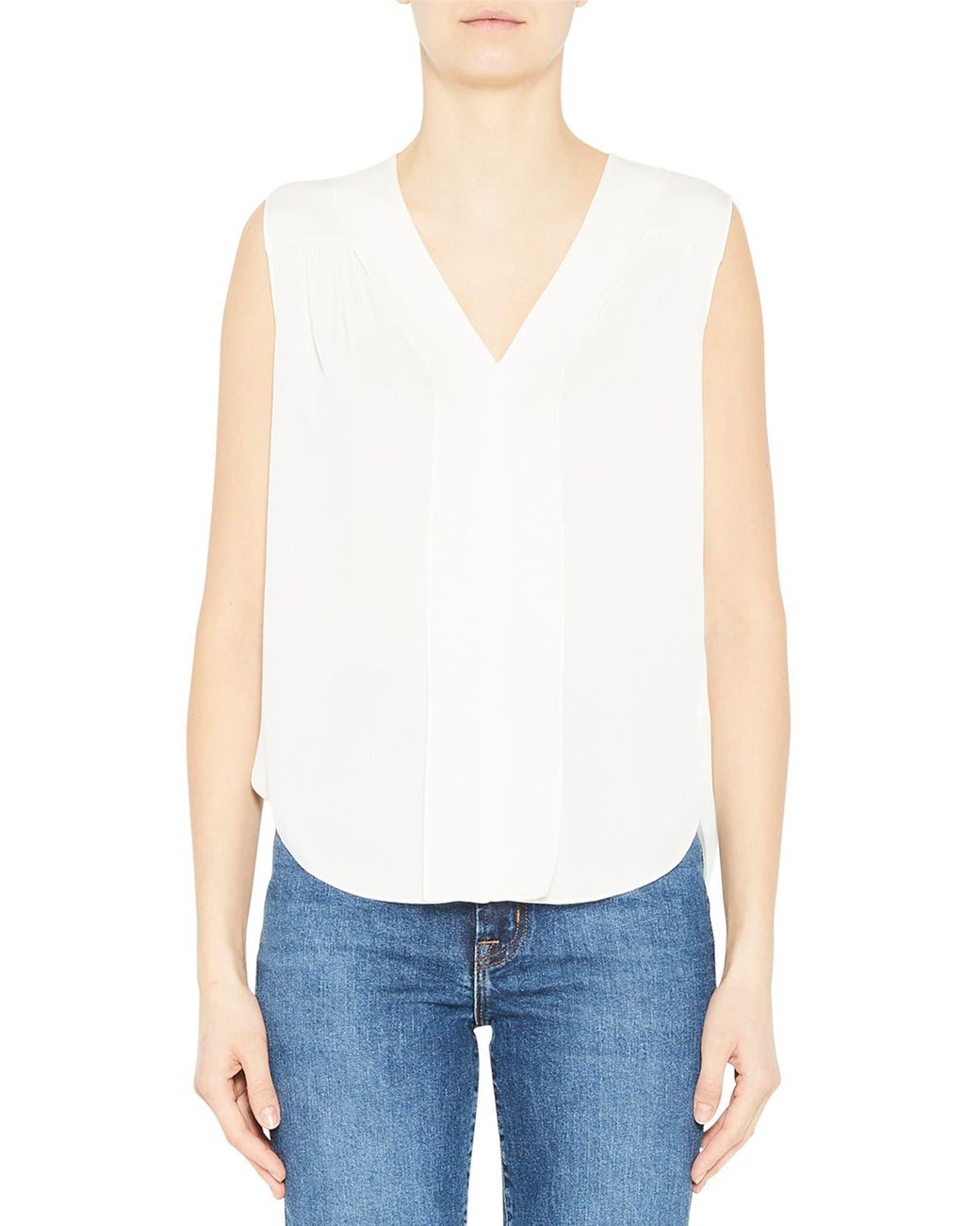 Theory V-overlay Tank in White | Lyst