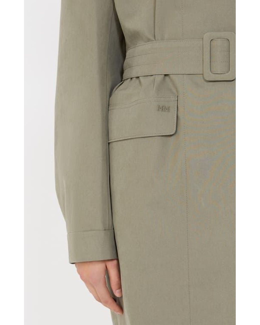 MM by Max Mara Bambola Cotton Blend Raincoat in Natural | Lyst
