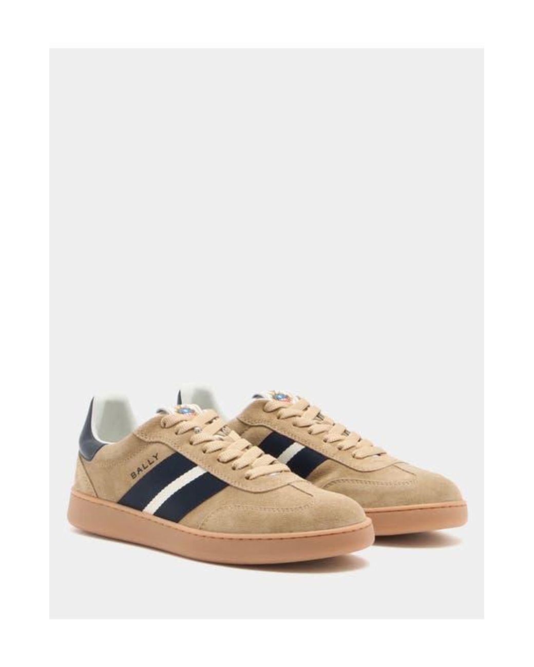 Bally Suede Retro Crest Sneaker in White | Lyst