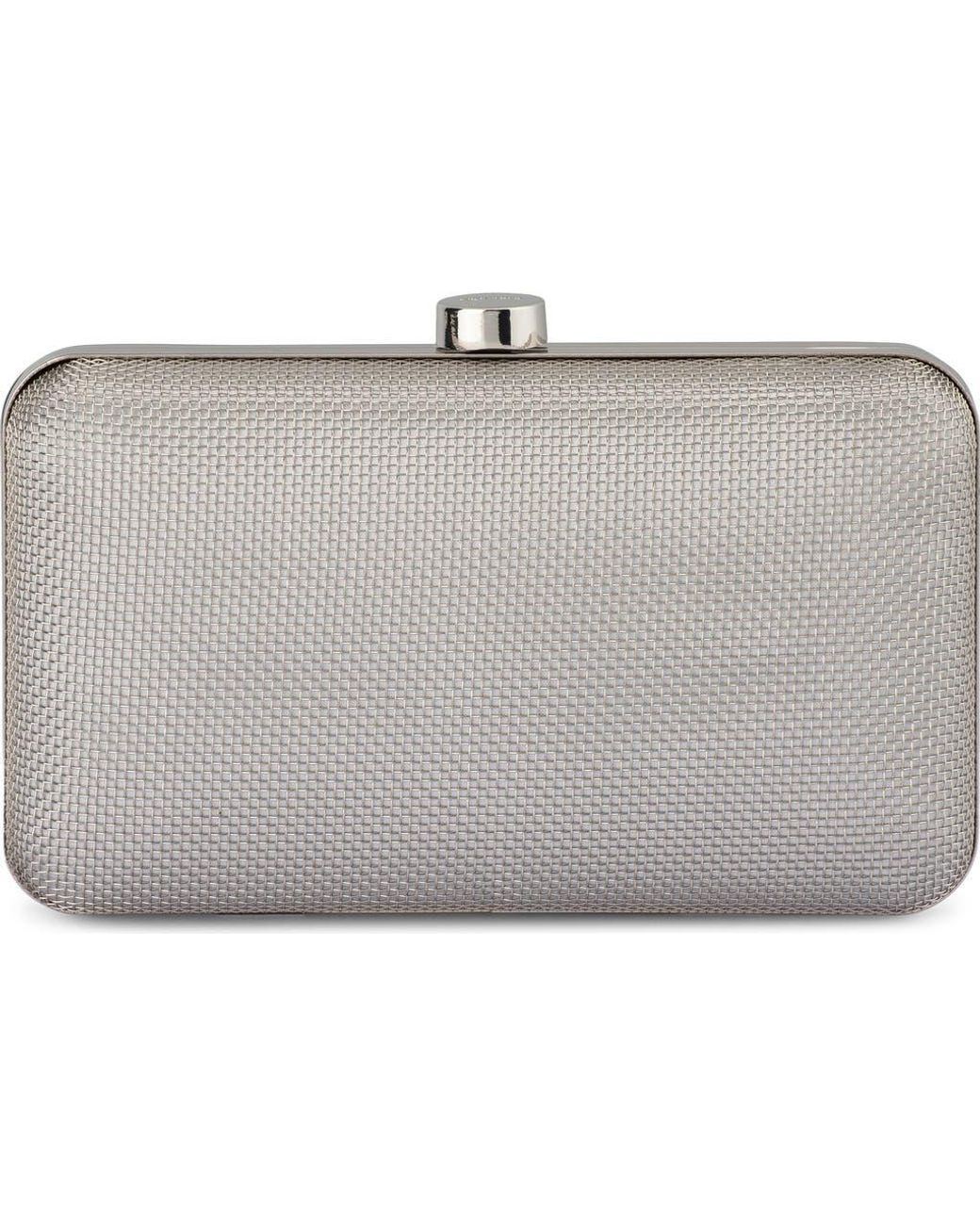 OLGA BERG Jen Mesh Frame Clutch in Gray | Lyst