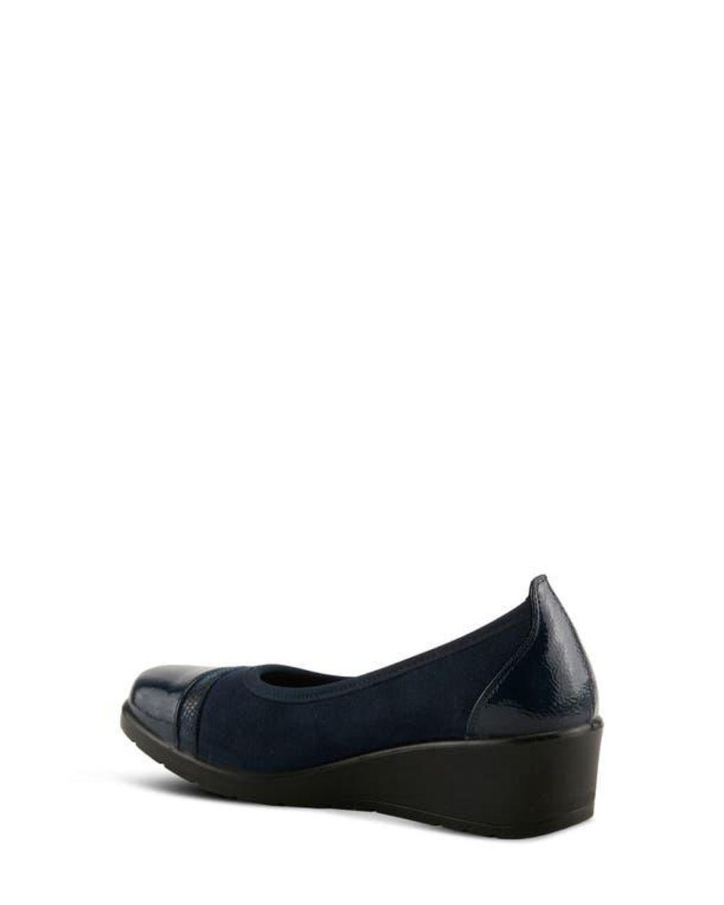 Flexus by Spring Step Macadi Cap Toe Platform Wedge Pump in Blue | Lyst